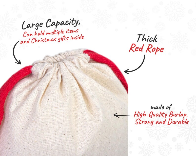 Santa Sack Christmas Sack Multiple Sizes Blank Extra Large - Etsy