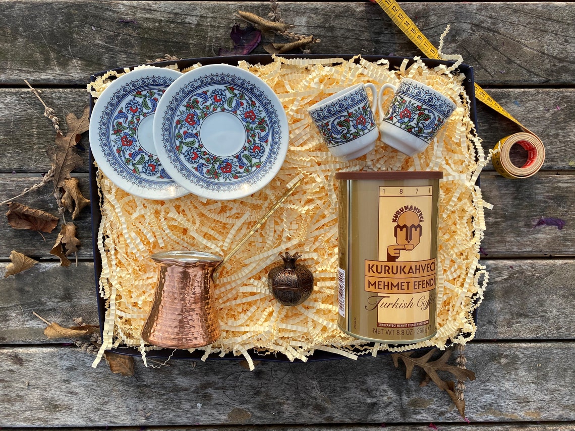 Turkish Coffee Set Traditional Turkish Coffee Cup Pot Gift Box | Etsy