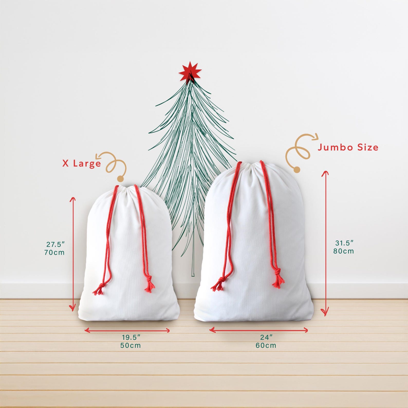 Santa Sack, Christmas Sack, Multiple Sizes, Blank Extra Large Santa Bag ...