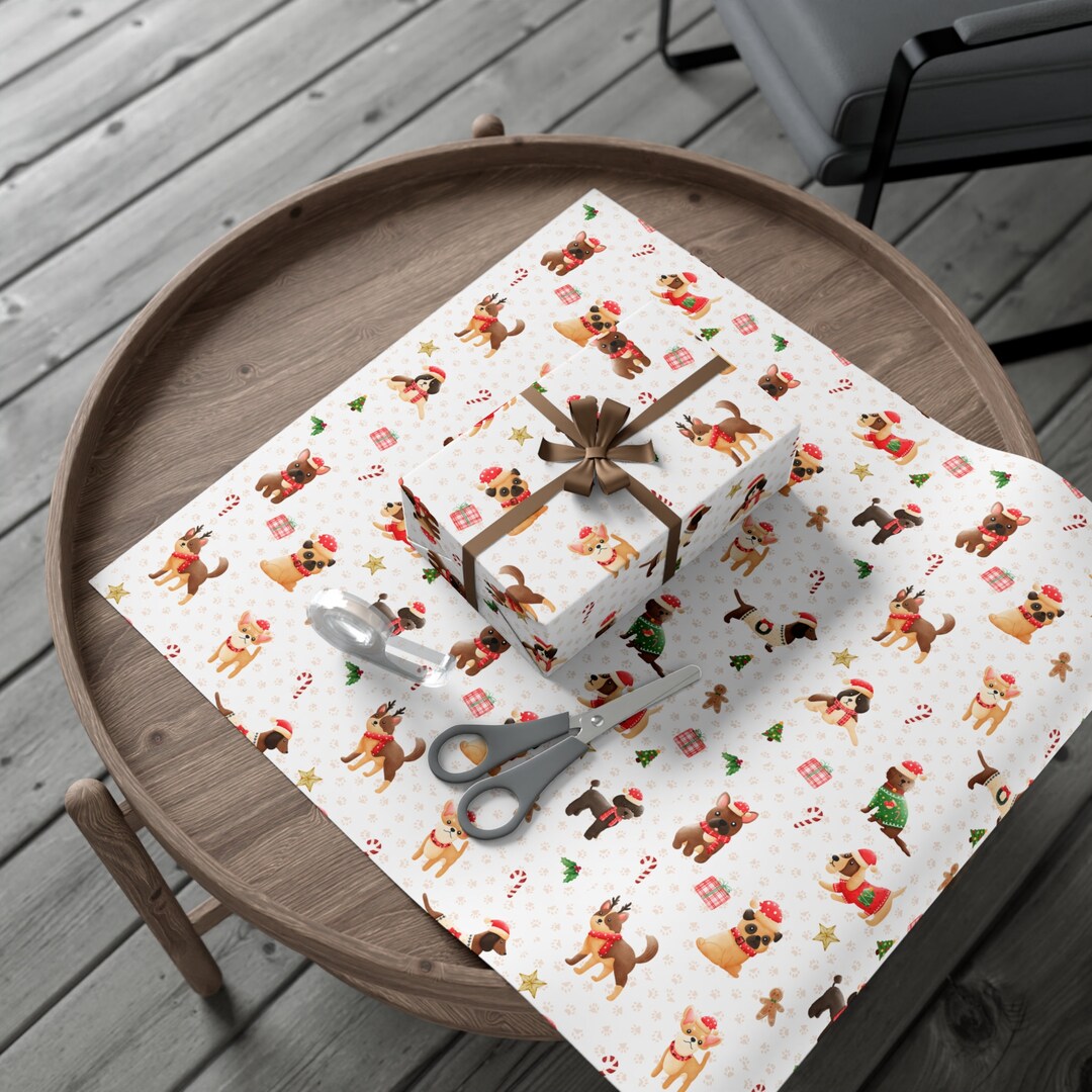 Cute Dog-themed Holiday Gift Wrap: Pug Hound & Terrier - Etsy