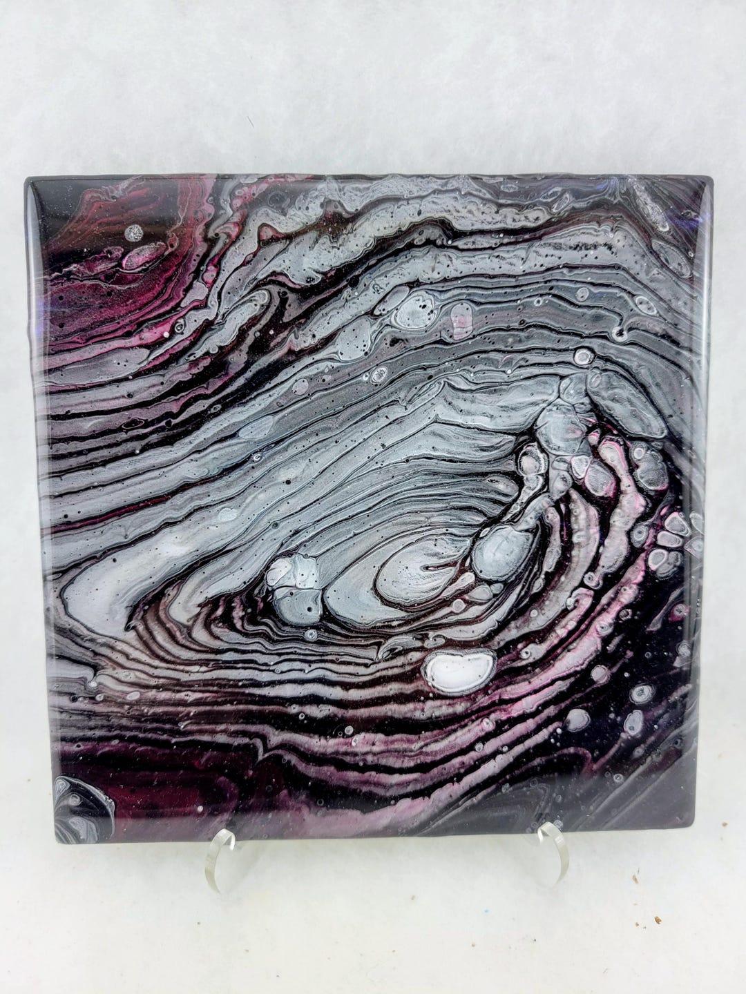 Ceramic Trivet Painted With Acrylic Paint and Sealed With Resin, Cork ...