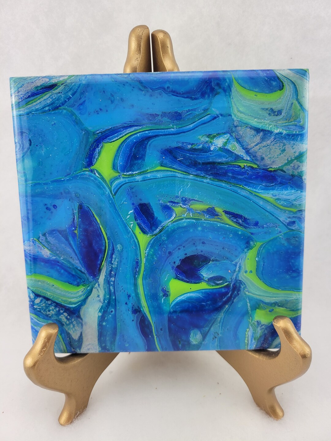Ceramic Trivet Painted With Acrylic Paint and Sealed With Resin - Etsy