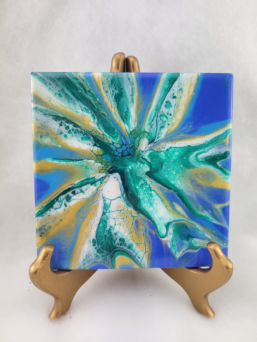 Ceramic Trivet Painted With Acrylic Paint and Sealed With Resin - Etsy