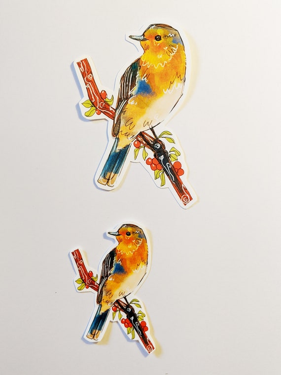 Paper British birds illustration art stickers 15 DESIGNS INDIVIDUAL ...