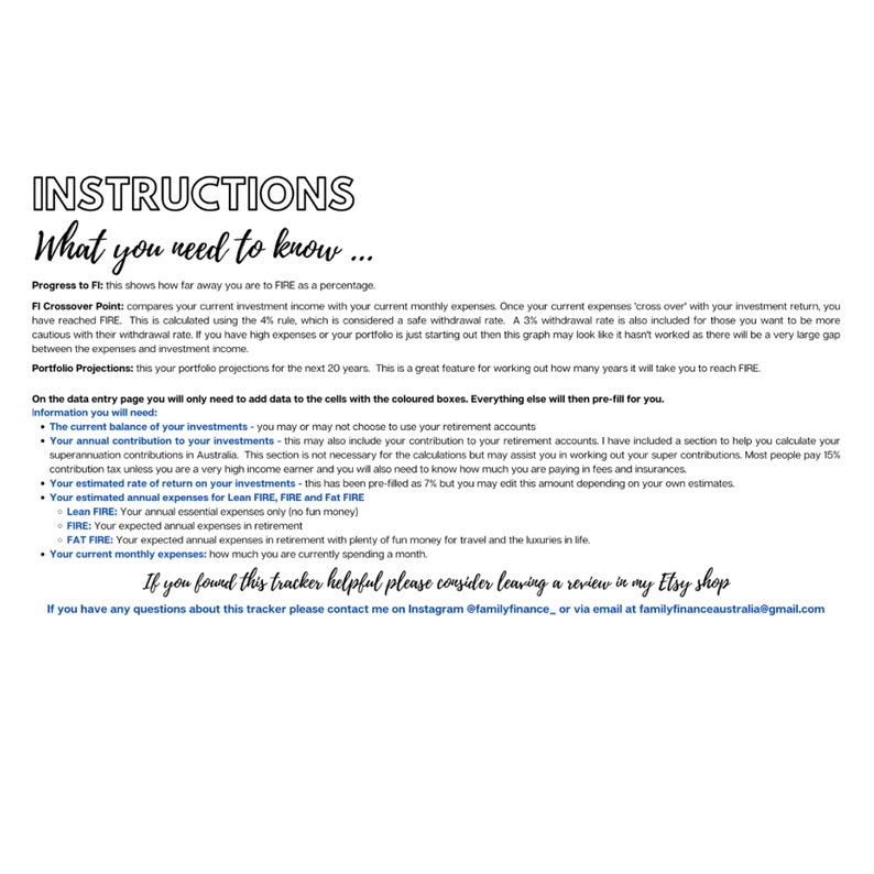 Financial Independence Excel Tracker With Portfolio - Etsy