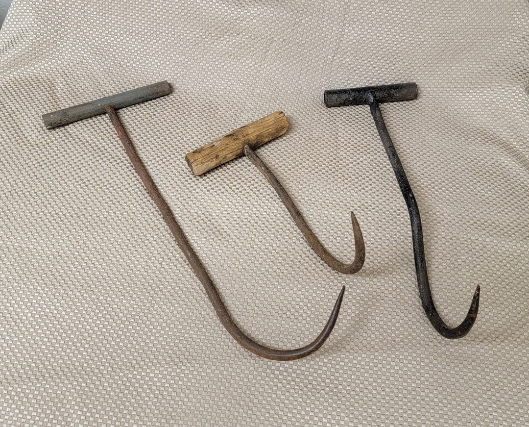 Vintage Hay Hooks 3 Unique Hand Forged Hooks - Etsy