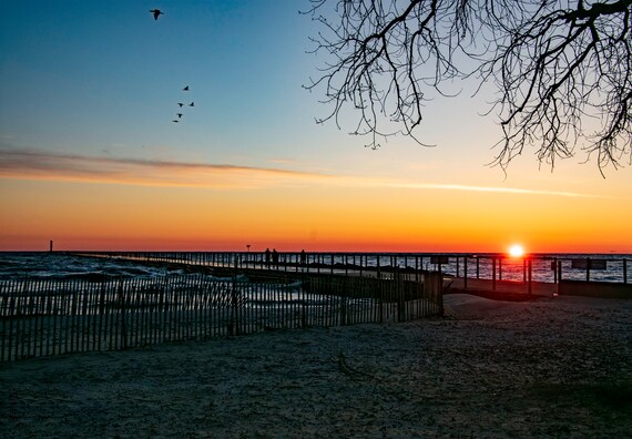 Sunrise Over the Charlotte Pier - Etsy