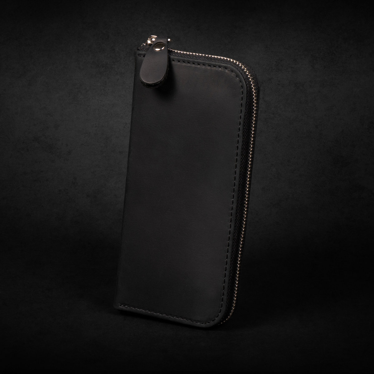 Leather Long Wallet for Men, Travel Checkbook Wallet for Biker, Zipper ...