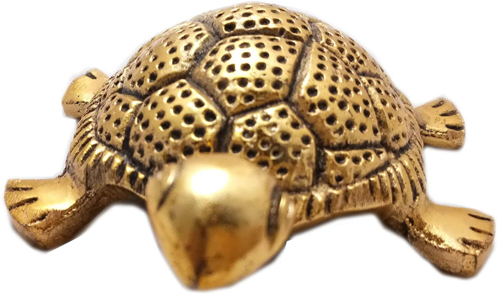 Golden Feng Shui Metal Tortoise With Metal and Glass Plate - Etsy