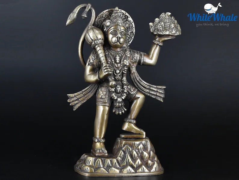 Large Hanuman Brass Idol Hindu God of Strength Statue-salasar Balaji ...