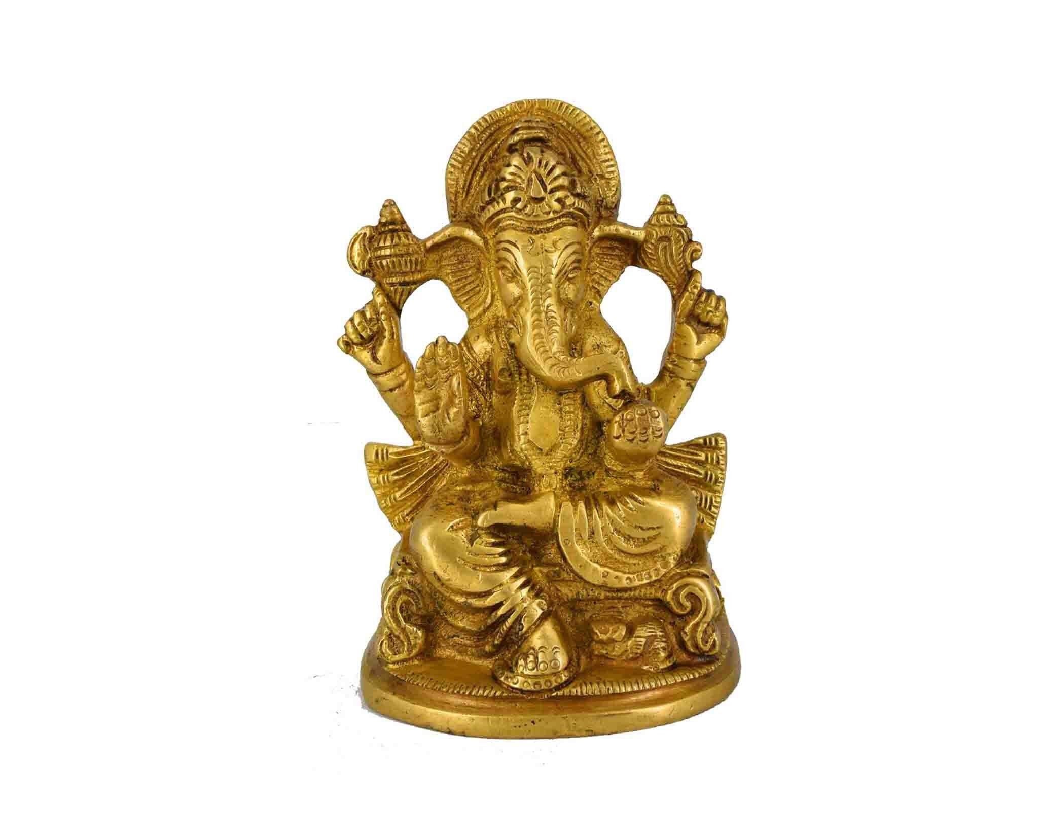 Lord Ganesha Sitting on Chair Showpiece Brass Ganesh Bhagwan - Etsy