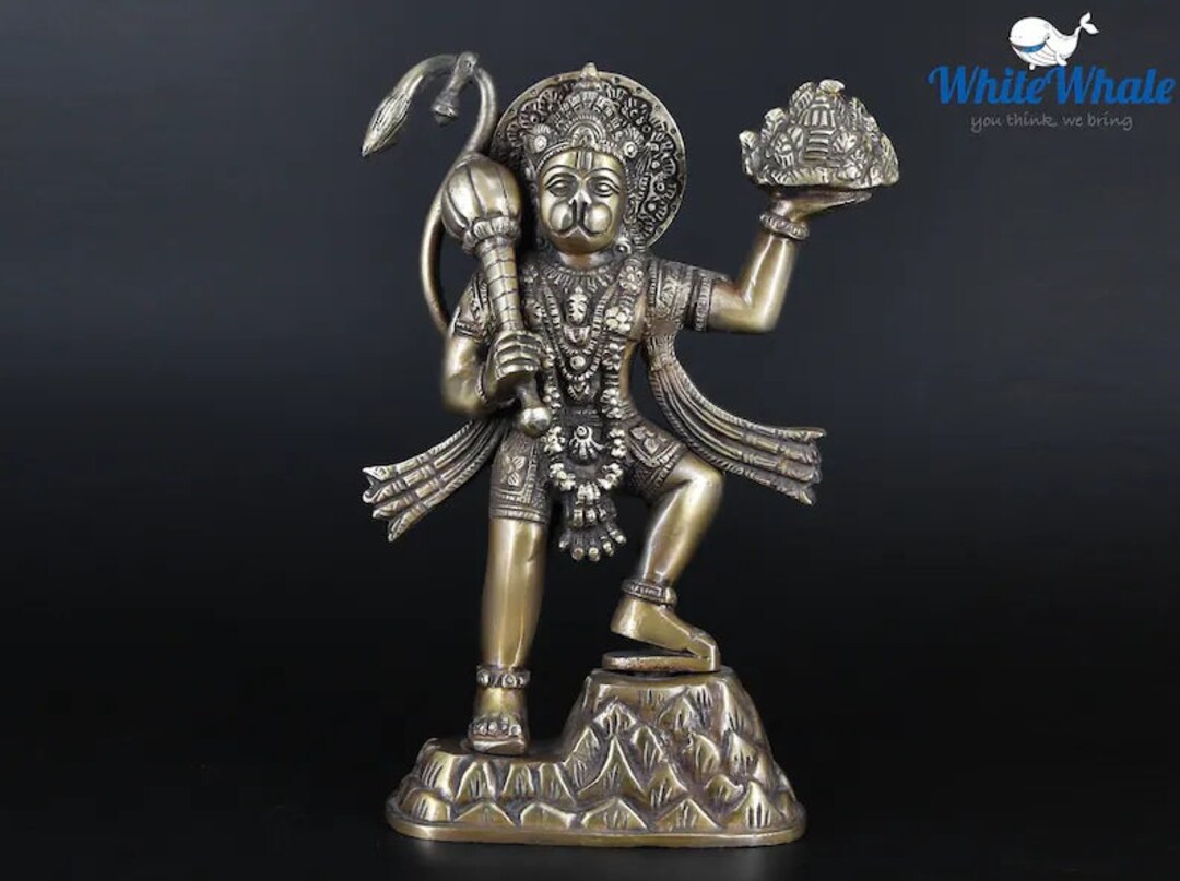 Large Hanuman Brass Idol Hindu God of Strength Statue-salasar Balaji ...
