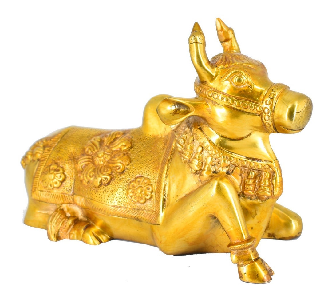 Lord Shiva Nandi Brass Statue Murti for Home Decoration - Etsy
