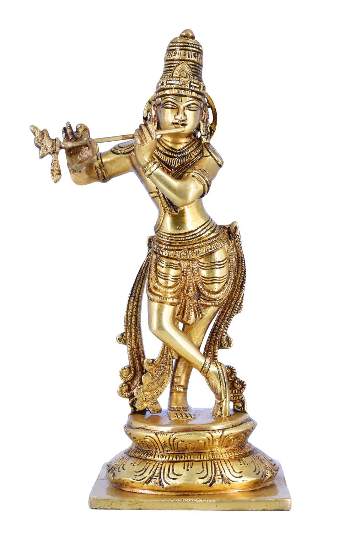Lord Krishna Playing Flute Statue Idol Kanhaiya Ji Murti govind Laddu ...