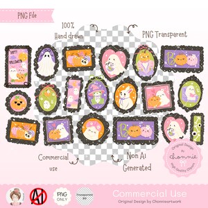 Halloween Ghost Frames Glass Wrap, Cute Ghost Glass Wrap, Spooky Cozy ...