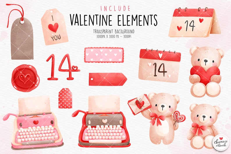 Valentines Mail Clipart Valentines Letter Clipart - Etsy
