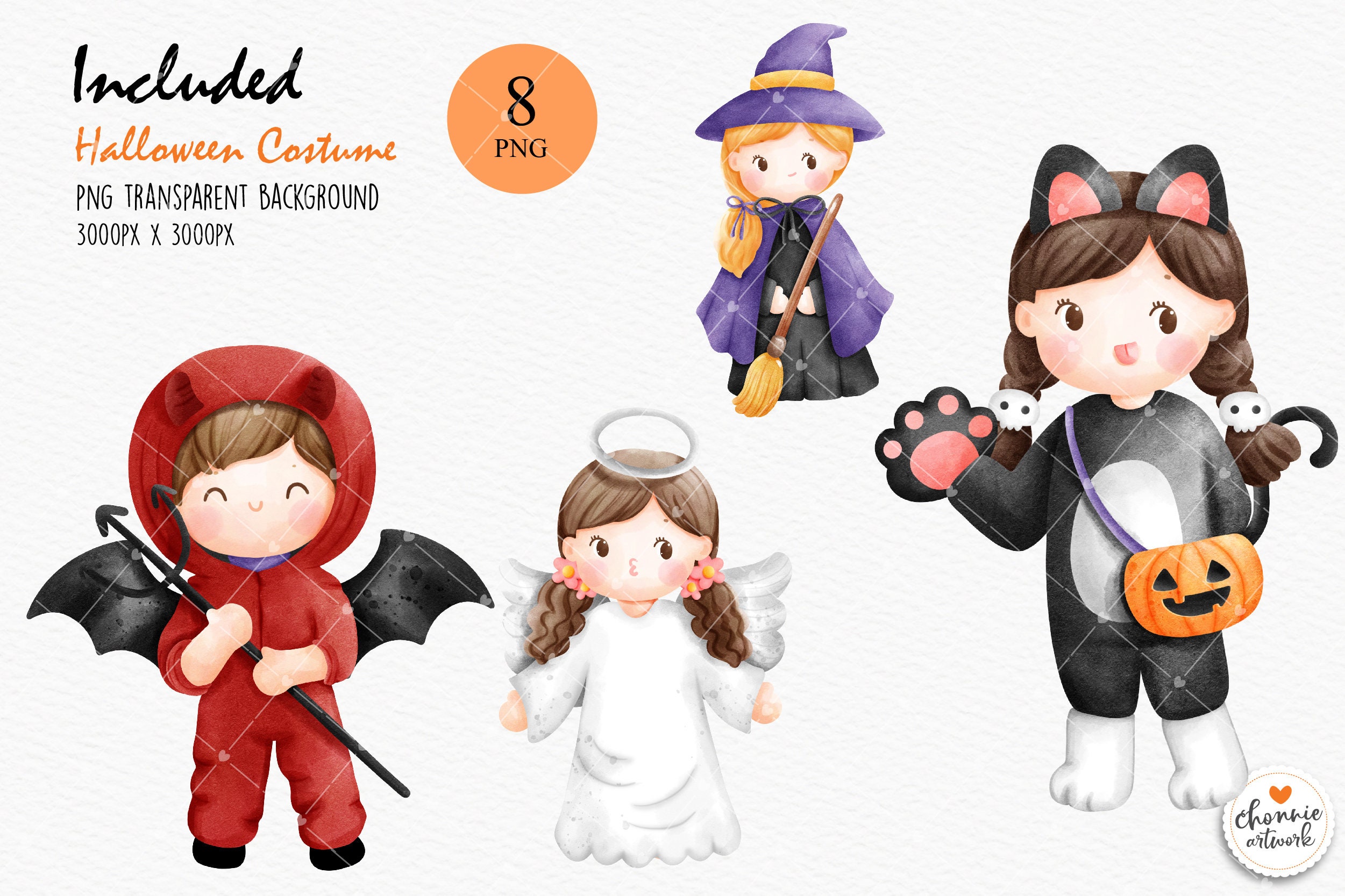 Halloween Clipart Halloween Costume Clipart Children - Etsy