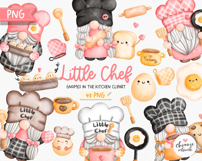 Character Gnome Clipart Bundle, Gnome Chef, Gnome Nurse, Gnome Coffee ...