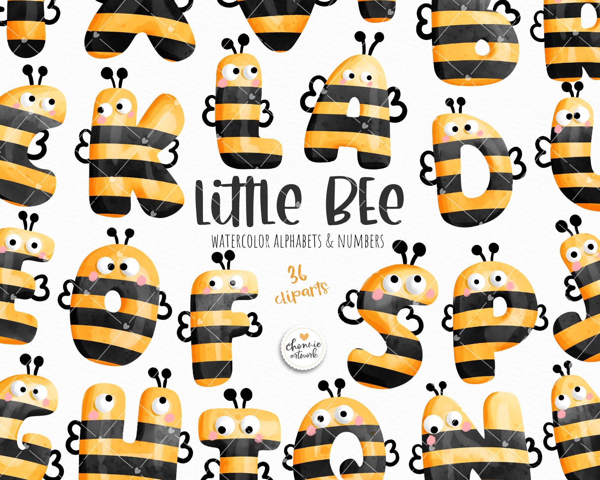 Little Bee Alphabets and Numbers Honey Bee Alphabet Bee - Etsy Canada