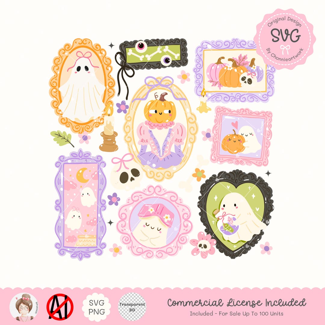 Ghost Frames Clipart, Halloween Ghost PNG, Cute Pumpkin Portraits ...