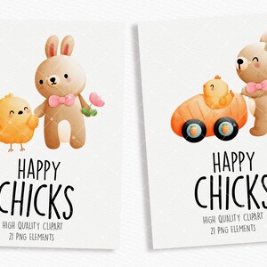 Baby Chicken Clipart, Easter Chicken Clipart, Rabbit Clipart, Easter ...