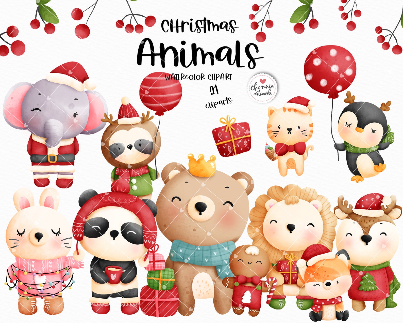 Christmas Clipart Bundle, Christmas Clipart, Santa Clipart, Christmas ...