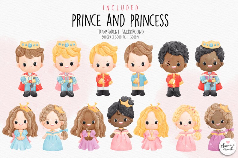 Prince and Princess Clipart Castle Clipart Fairytale - Etsy