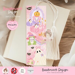 Cute Witch Bookmark, Halloween Bookish Bookmark, Halloween Aesthetics ...