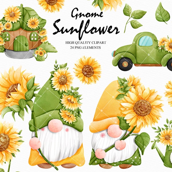Gnome Sunflower - Etsy