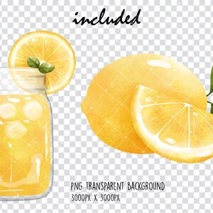 Watercolor Lemons Clipart, Summer Fruit Clipart, Fruit Clipart, Citrus ...