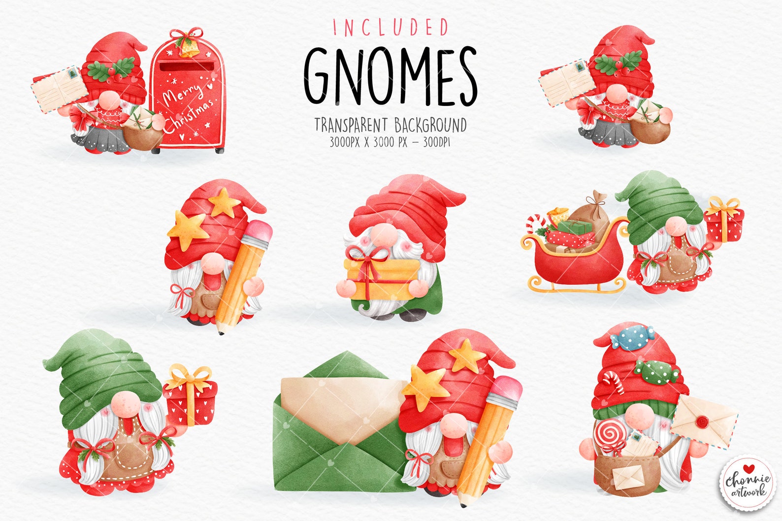 Christmas Mail Gnome Clipart Christmas Mail Clipart Gnome - Etsy