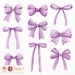 Watercolor Purple Coquette Ribbon Clipart Gift Bow Clipart Fashion ...