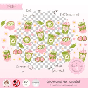 Matcha Lover Glass Can Wrap PNG, Kawaii Matcha Tea Design, Matcha Girly ...