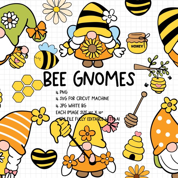 Bee Gnomes Svg - Etsy