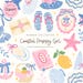 Coastal Preppy Girl Clipart Set, Summer Beach Elements, Coquette Girly ...