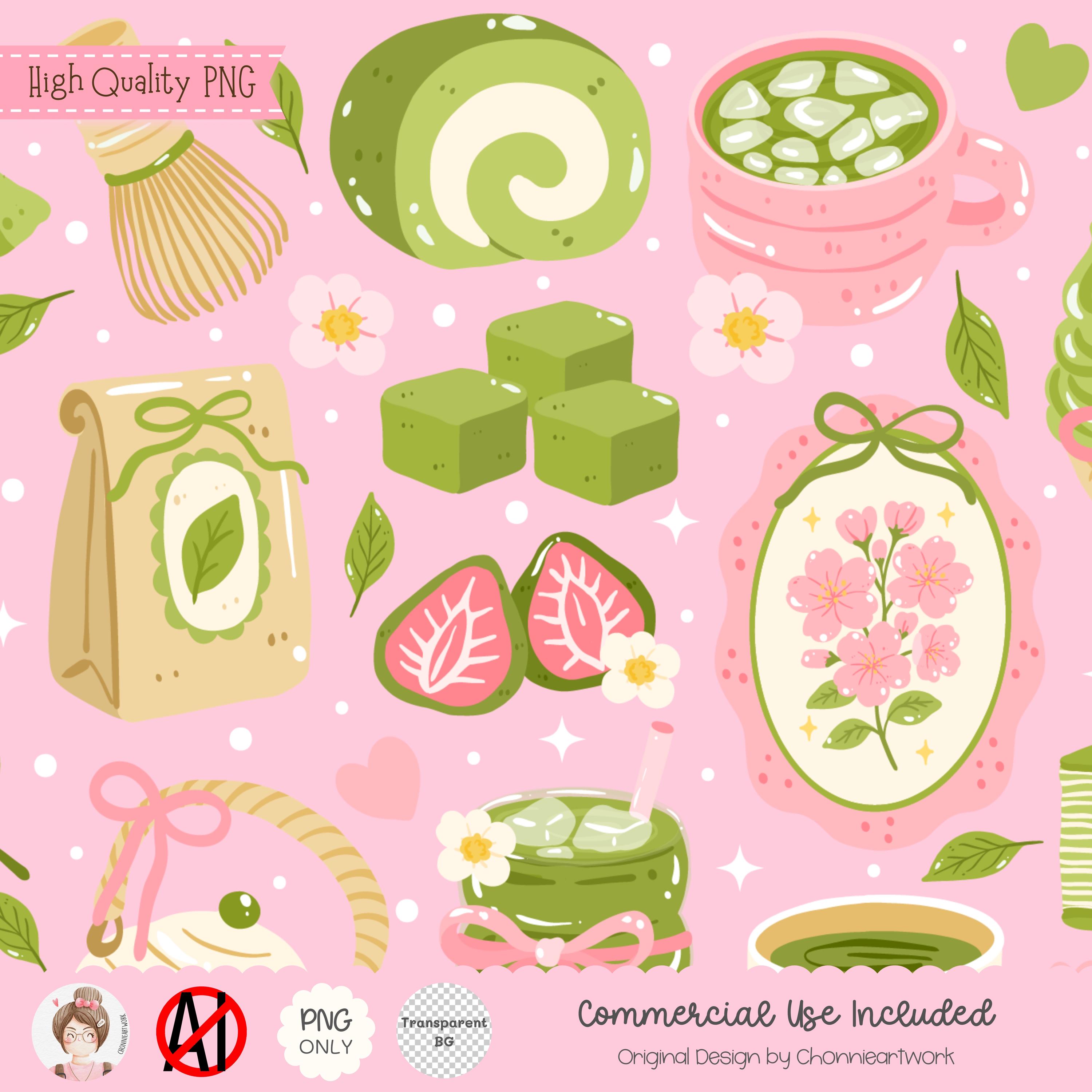 Matcha Girly Glass Can Wrap PNG, Kawaii Matcha Cup Wrap, Matcha Lovers ...