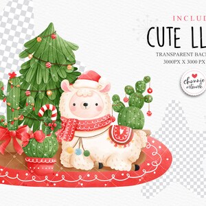Christmas Llama Clipart, Llama Clipart, Christmas Clipart, Christmas ...