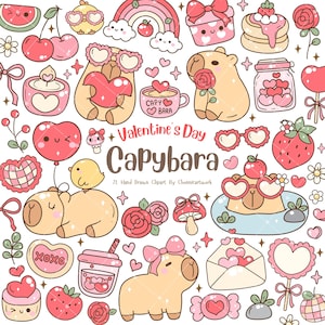 Imágenes prediseñadas de capibara de San Valentín con un maravilloso ...