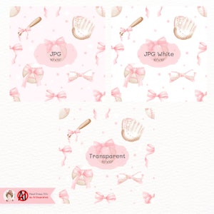 Pink Coquette Baseball Seamless Pattern, Baseball Seamless Pattern ...