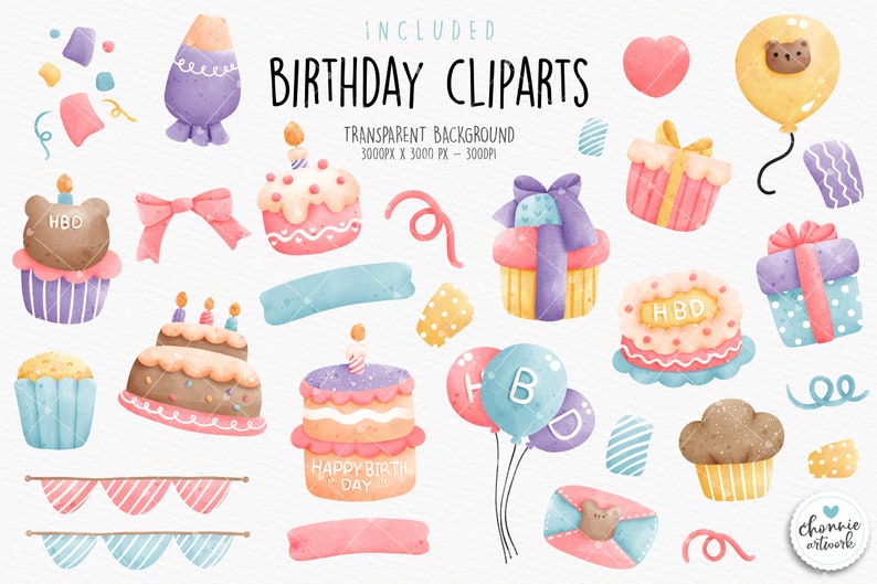 Little Bear Birthday Clipart Birthday Bear Clipart Baby - Etsy