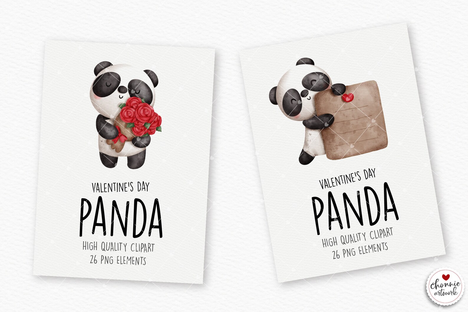 Valentine's Panda Clipart Panda Clipart Love Clipart - Etsy