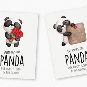 Valentine's Panda Clipart, Panda Clipart, Love Clipart, Valentine's Day ...