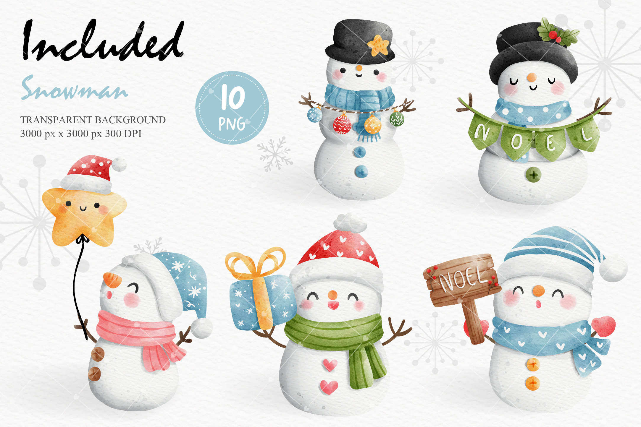 Christmas Snowman Clipart Snowman Clipart Christmas Clipart - Etsy