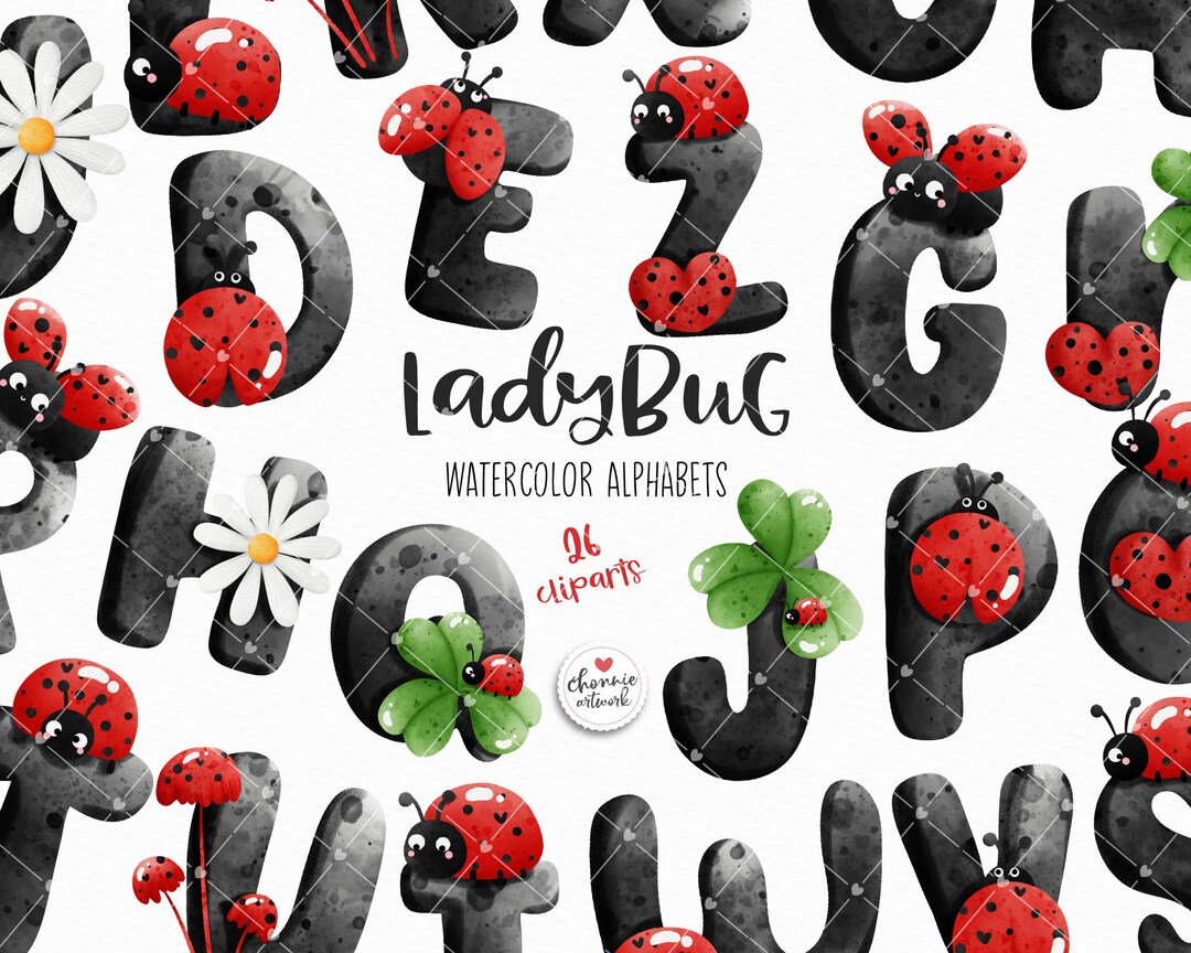 Ladybug Font, Ladybug Alphabet, Font, Letter - Etsy