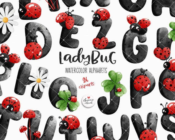 Ladybug Font Ladybug Alphabet Font Letter - Etsy