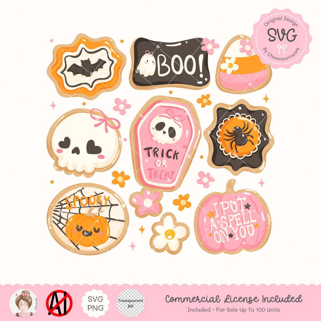 Halloween Sugar Cookies Clipart, Cute Halloween Desserts Clipart ...