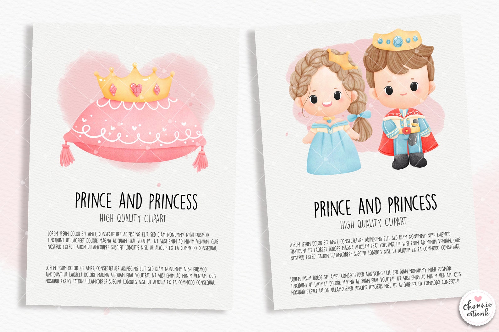 Prince and Princess Clipart Castle Clipart Fairytale - Etsy