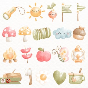 Camping Clipart, Summer Clipart, Camping Bear Clipart, Baby Shower ...