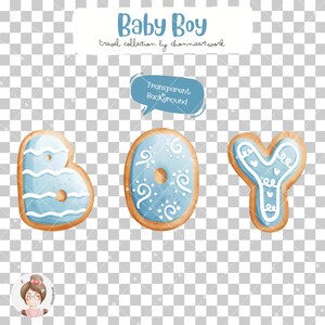 Baby Boy Cookies Alphabet and Letters, Baby Boy Alphabet Clipart, Baby ...