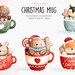 Christmas Mug Clipart, Christmas Animal Clipart, Animal Mug Clipart ...